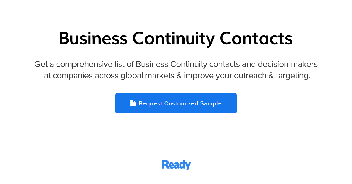 10,122 Business Continuity Contacts 2026