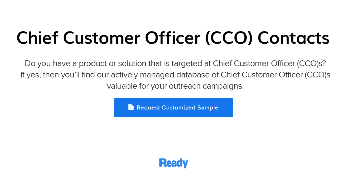 3,490 Chief Customer Officer (CCO) Contacts 2025