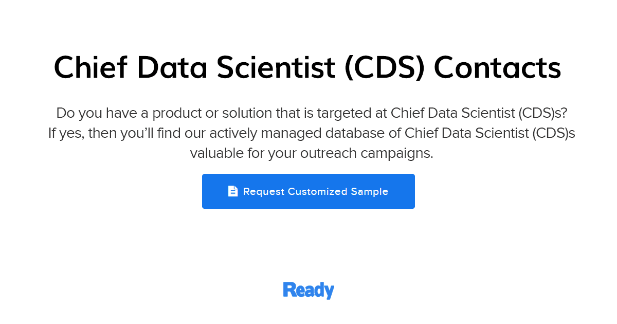 List of 1,267 Chief Data Scientist (CDS) Contacts 2026