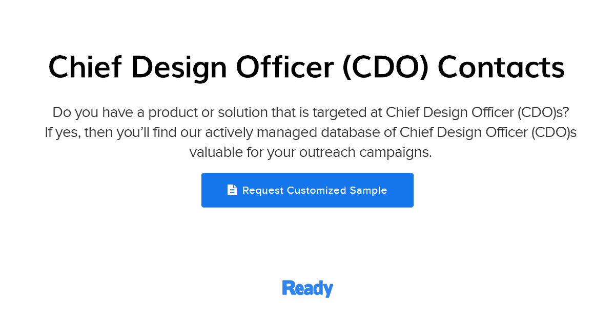 2,418 Chief Design Officer (CDO) Contacts 2025