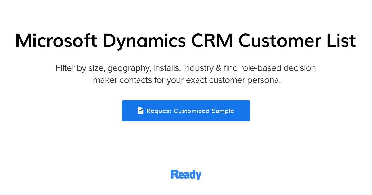 List of 54,843 Microsoft Dynamics CRM Customers